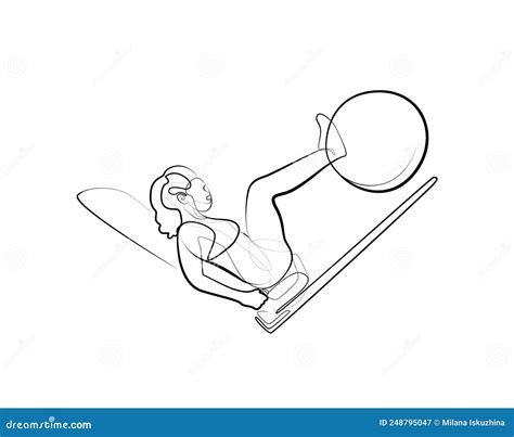 Girl Doing Leg Press Exercise Stock Vector Illustration Of Shirtless Female 248795047
