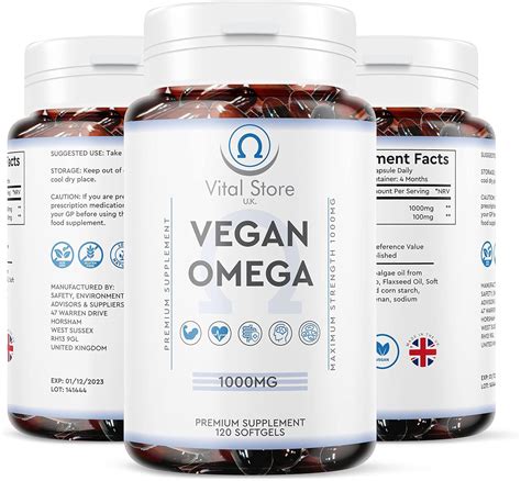 Vegan Omega 3 6 9 Dha And Epa Oil 1000mg 120 Soft Gels High