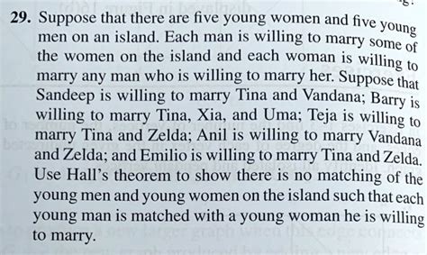SOLVED 29 Suppose That There Are Five Babe Women And Five Men On An Island Each Man Is