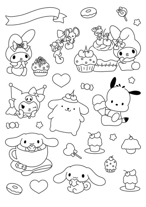 三丽鸥简笔画图片可涂色打印版简单又好看（高清13张） 简笔画图片大全