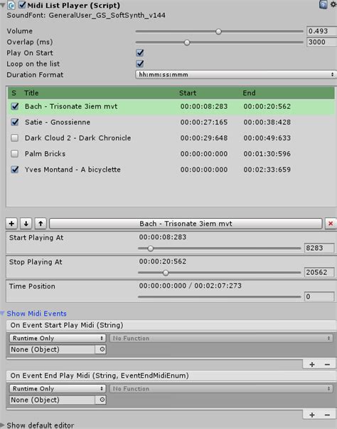 Prefab MidiListPlayer Maestro MPTK