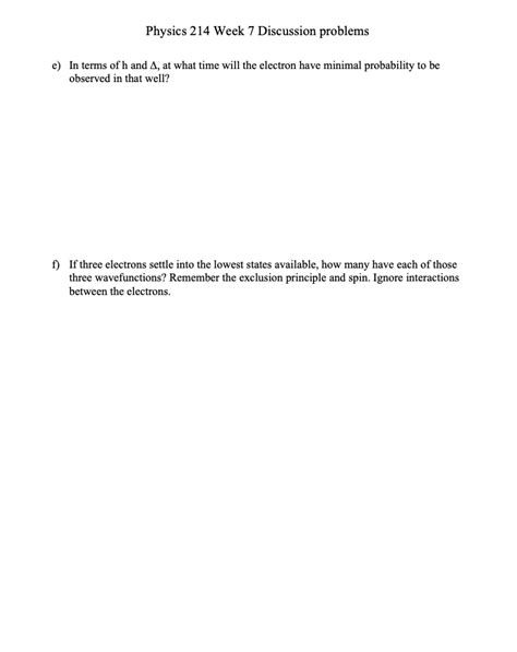 Solved Physics 214 Week 7 Discussion Problems Physics 214