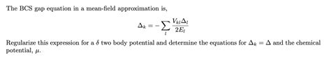 Solved The Bcs Gap Equation In A Mean Field Approximation