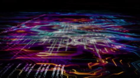 Cyber Neon Microchip Hardware Circuit Board With A Futuristic Abstract Security Computer System