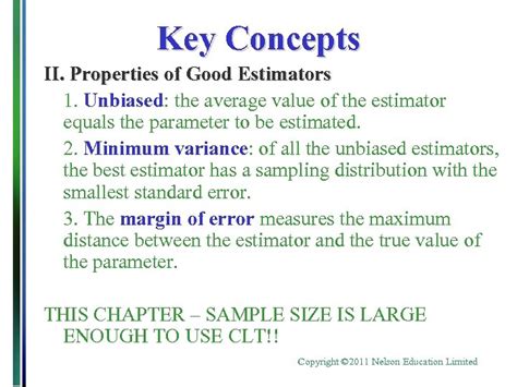 Chapter 8 Large Sample Estimation Copyright 2011 Nelson