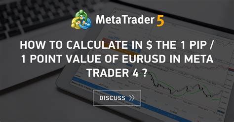 How To Calculate In The 1 Pip 1 Point Value Of Eurusd In Meta Trader 4 Currency Trading