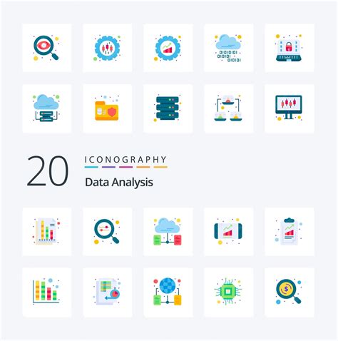 Premium Vector 20 Data Analysis Flat Color Icon Pack Like Business Growth Web Data Analytics