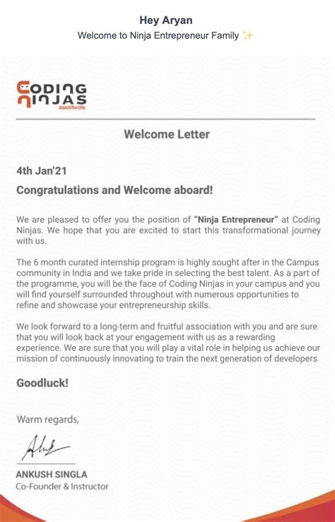 aryan goel on linkedin internship codingninjas