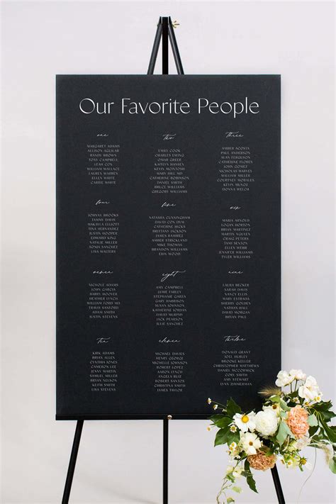 Table Assignment Board Wedding The Tamera Table Assignment Board Wedding The Tamera