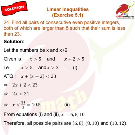 ncert solutions class 11 chapter 5 linear inequalities exercise 5 1