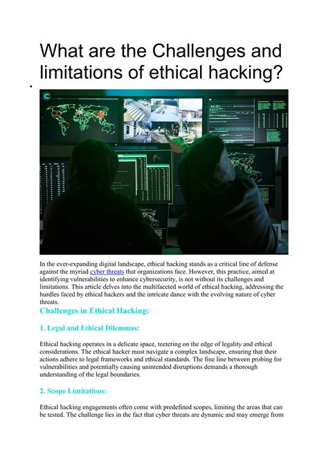 What Are The Challenges And Limitations Of Ethical Hacking Pdf