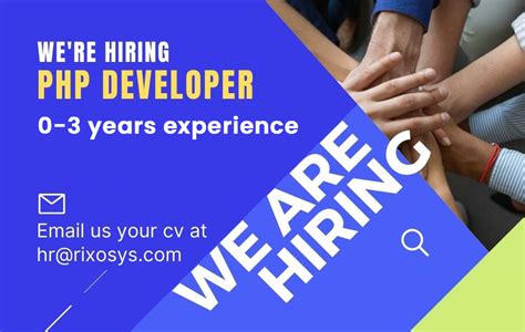 rixosys we are hiring php developer experience 0 3