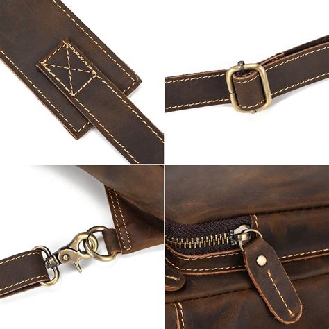 Vintage Mens Leather Sling Backpack Chest Bags Leather Bags