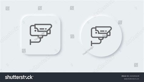 Cctv Line Icon Neomorphic Design Style Stock Vector Royalty Free