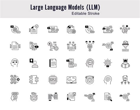 Language Model Icons Llm Icons Nlp Artificial Intelligence Icons