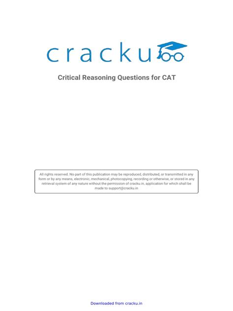 Critical Reasoning Questions Pdf