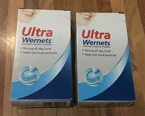 2 X Ultra Wernets Denture Fixative Powder 40g Each Pack £4000