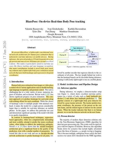 Blazepose On Device Real Time Body Pose Tracking Pdf Regression