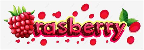 Font Design For Word Raspberry Art Fresh Illustration Vector Art
