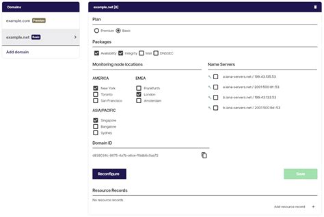 Manage Domains Dnsmonitor