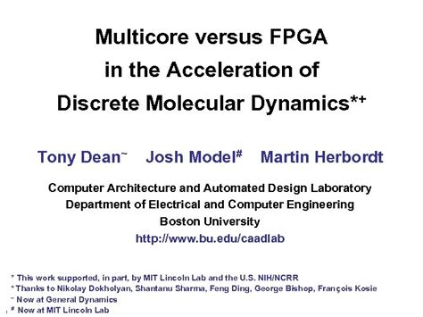 Multicore Versus Fpga In The Acceleration Of Discrete