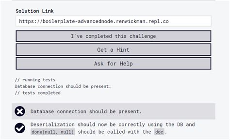 free code camp implement the serialization of a passport user error