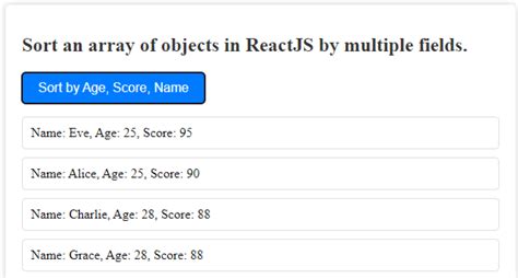 React Js Sort An Array Of Objects By Multiple Fields