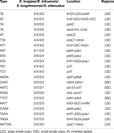 The Polymorphic Simple Sequence Repeats In Echinacanthus Download Table