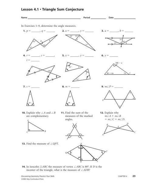 Lesson 41 • Triangle Sum Conjecture