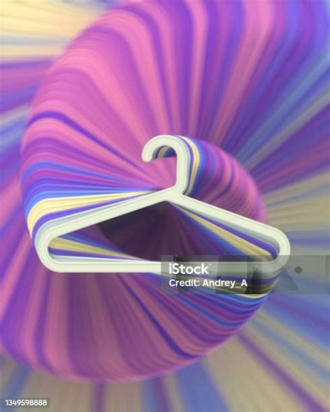 무지개 빛깔의 색상으로 플라스틱 옷걸이로 만든 끝없는 트위스트 나선형 디지털 일러스트를 렌더링하는 3d 옷걸이에 대한 스톡 사진 및 기타 이미지 Istock