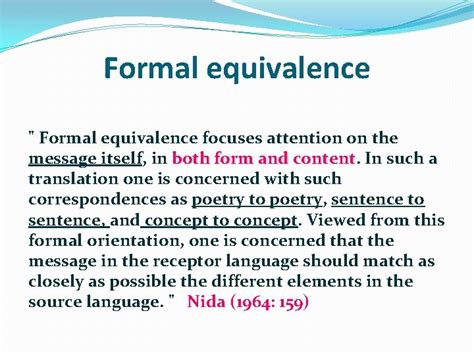 Formal And Dynamic Equivalence And The Principle Of