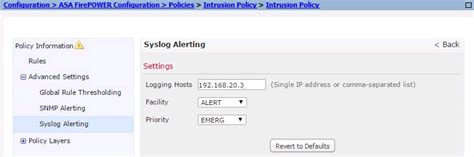 Configure Logging In Firepower Module For System Traffic Events Using ASDM On Box Management