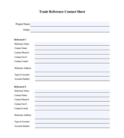 Free 5 Sample Trade Reference Templates In Pdf