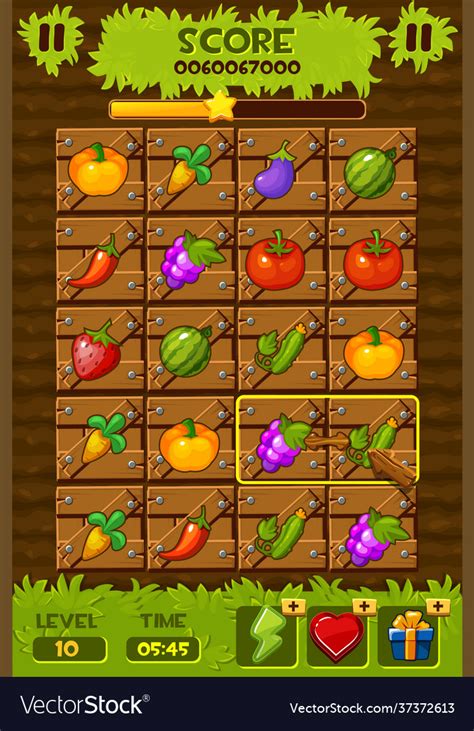 Game Ui Elements 2d Icons And Design Royalty Free Vector