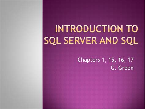 Ppt Introduction To Sql Server And Sql Powerpoint Presentation Free