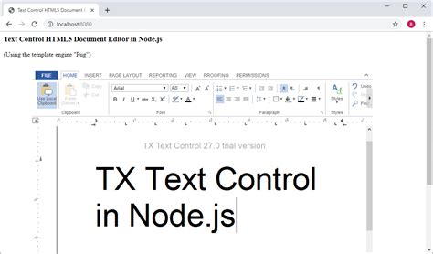 Tx Text Control For Nodejs Tx Text Control Net Server For Aspnet
