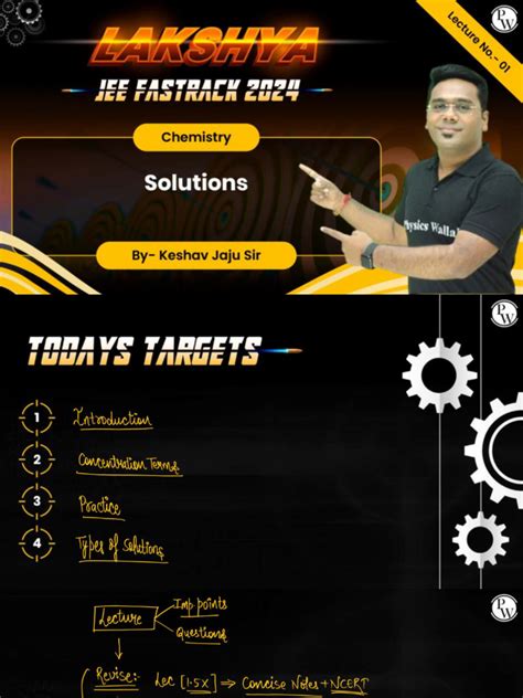 Solutions 01 Class Notes Lakshya Jee Fastrack 2024 Pdf