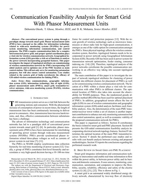 pdf communication feasibility analysis for smart grid with phasor