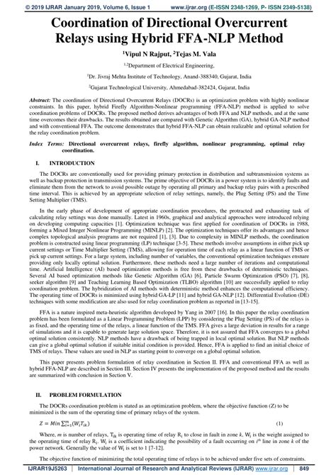 Pdf Coordination Of Directional Overcurrent Relays Using Hybrid Ffa Nlp Method