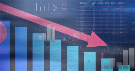 Image Of Statistical Data Processing Against Blue Background Stock Image Image Of