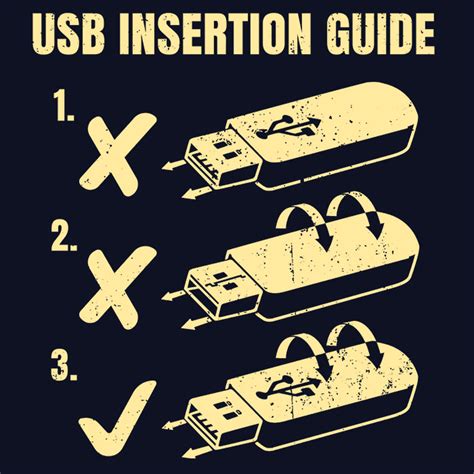 USB Insertion Guide Funny USB T Shirt NerdShizzle