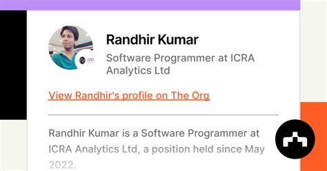 Randhir Kumar Software Programmer At Icra Analytics Ltd The Org