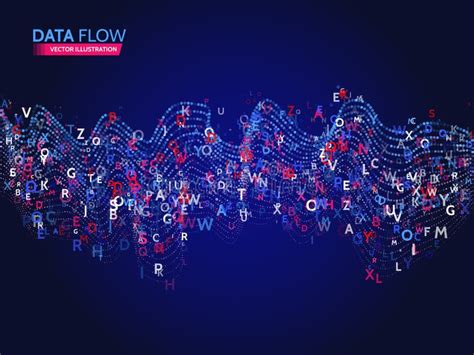 Abstract Data Flow Background With Binary Code Dynamic Waves
