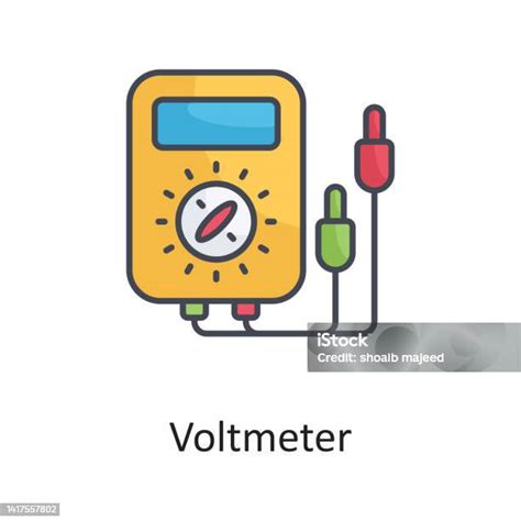 전압계 벡터 흰색 배경에 채워진 개요 아이콘 디자인 그림 Eps 10 파일 0명에 대한 스톡 벡터 아트 및 기타 이미지 0명 고압 전류 주의 과학 실험 Istock