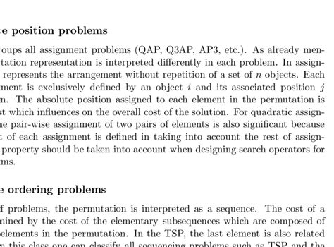 1 Classification Of Some Permutation Problems According To The Download Scientific Diagram