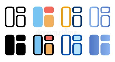 grid icons in different style grid icons different style icons set stock vector illustration