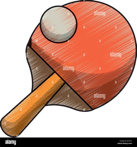 Drawing Racket Ball Ping Pong Game Stock Vector Art Illustration Vector Image 138280259 Alamy