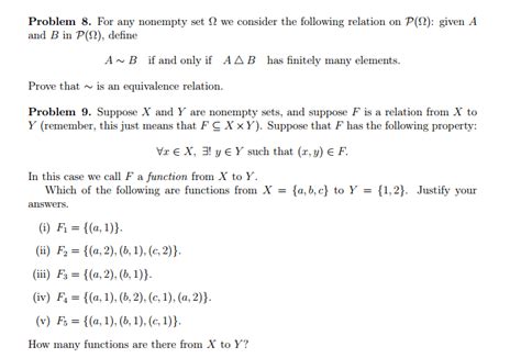 Solved Problem 8 For Any Nonempty Set Ω We Consider The
