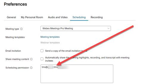 How To Provide Scheduling Permissions To Someone Else From Webex Api