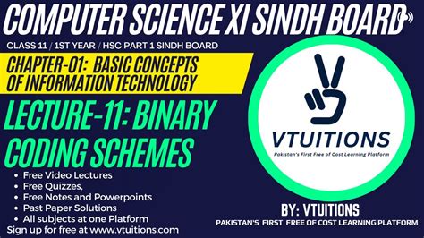 Binary Coding Schemes Basic Concepts Of It Computer Science Class 11 Sindh Board Youtube